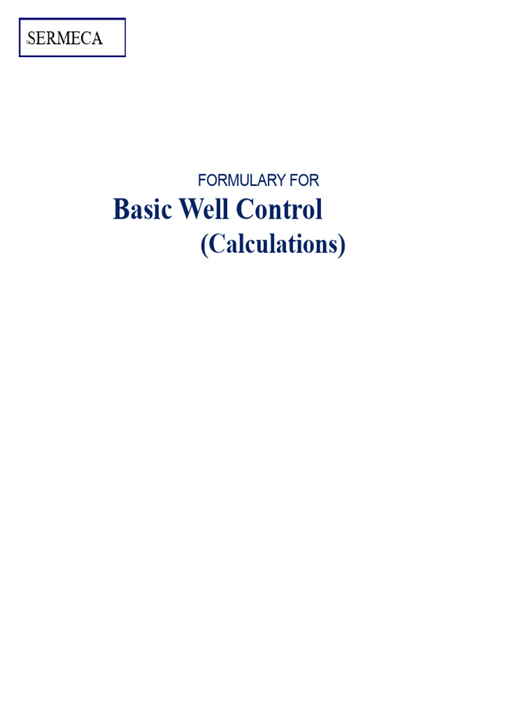 Basic Well Control Calculations Guide | PDF | Liquids | Quantity