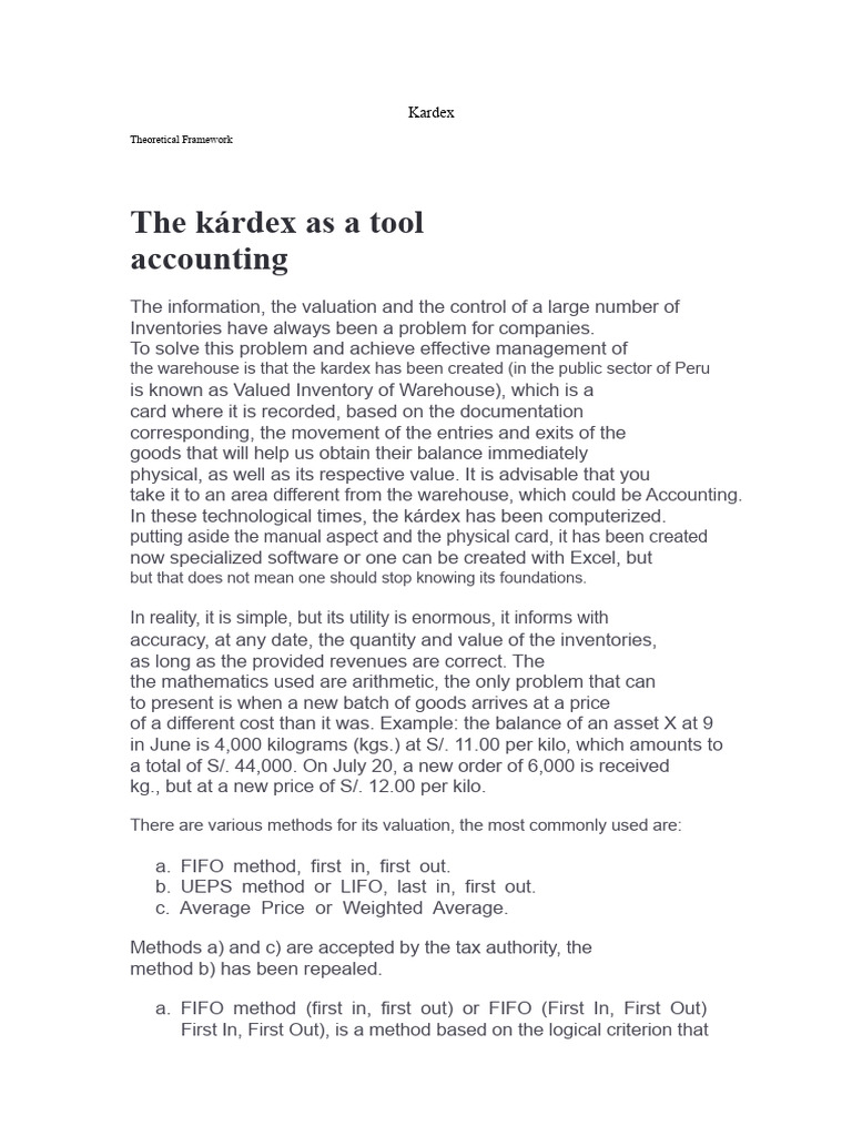Kardex | PDF | Inventory