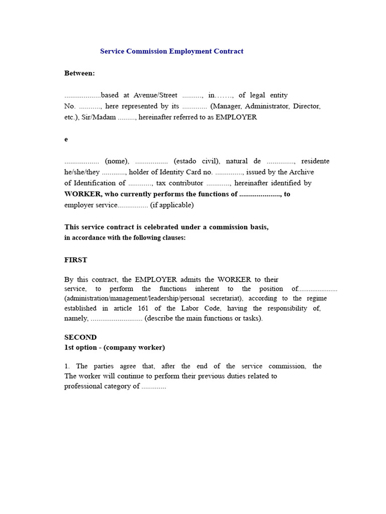 Commission-Based Employment Contract | PDF | Employment | Labour Law