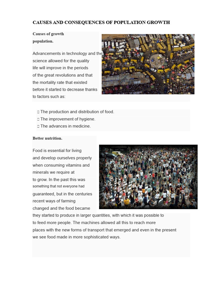 CAUSES AND CONSEQUENCES OF POPULATION GROWTH.docx | PDF | Poverty ...