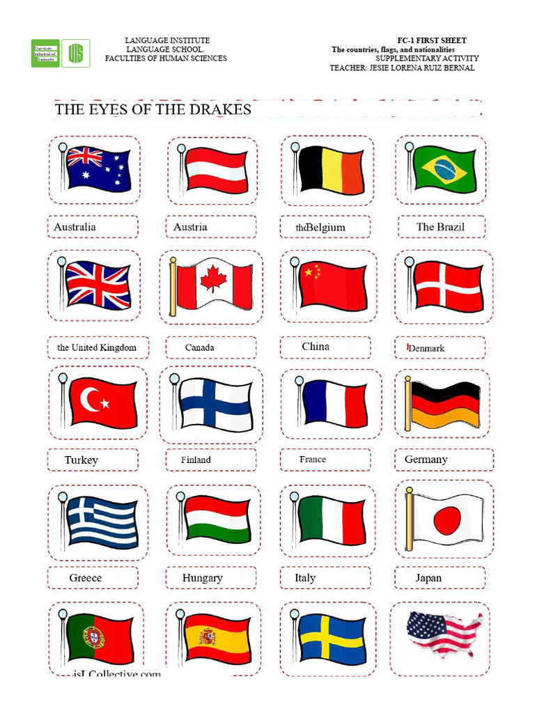 SHEET FR1 flags and nationalities | PDF