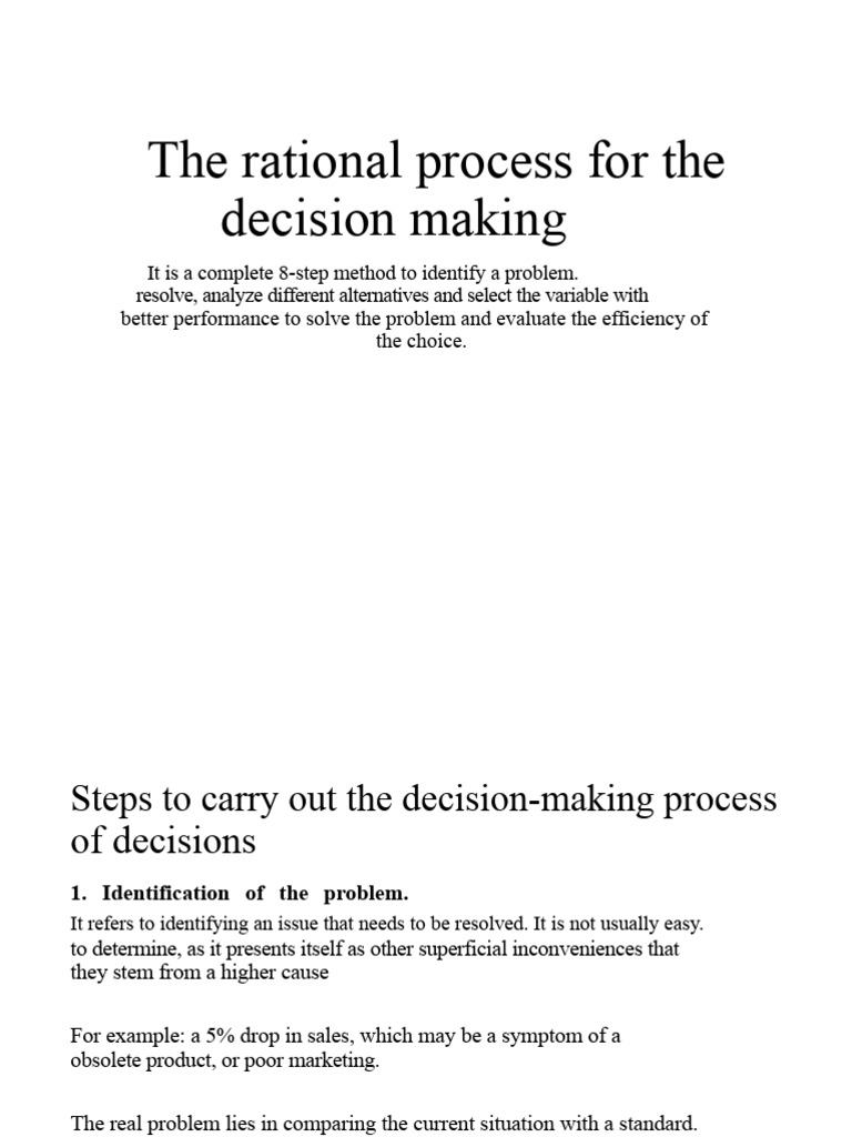 8-Step Rational Decision-Making Process | PDF | Decision Making ...