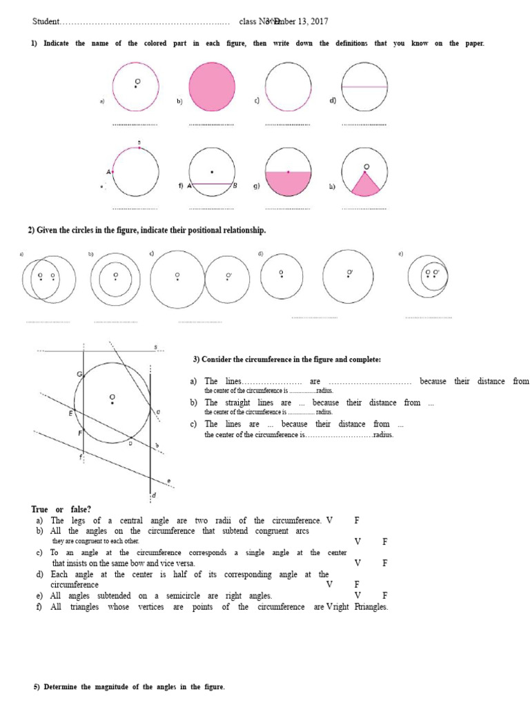 01 Circumference and Circle | PDF | Circle | Angle