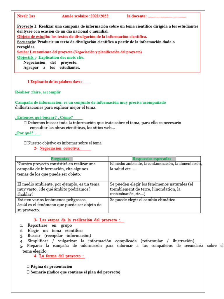 Lanzamiento Del Proyecto 1as | PDF | Información | Cambio climático