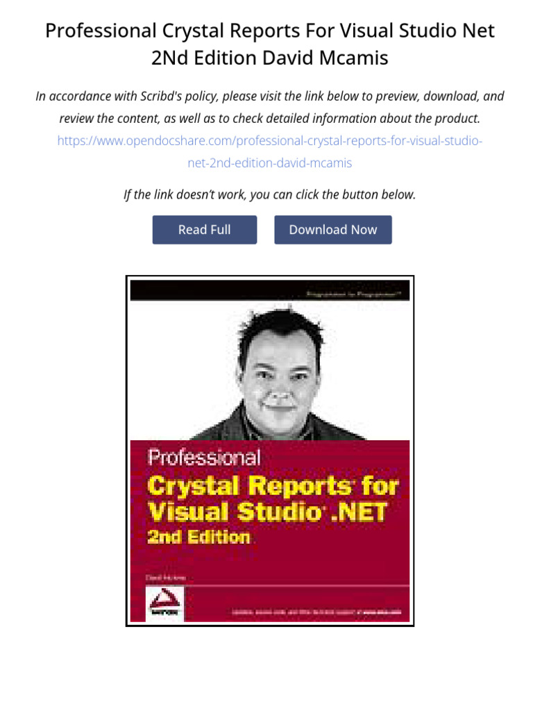 Professional Crystal Reports for Visual Studio NET 2nd Edition David ...