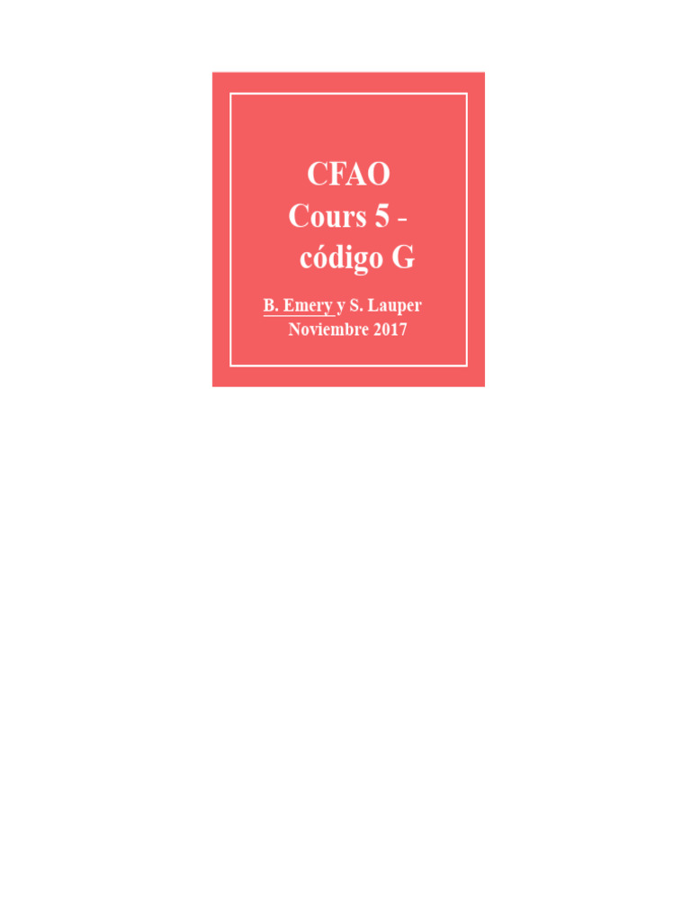 CAO Curso 5 - El G-Code | PDF