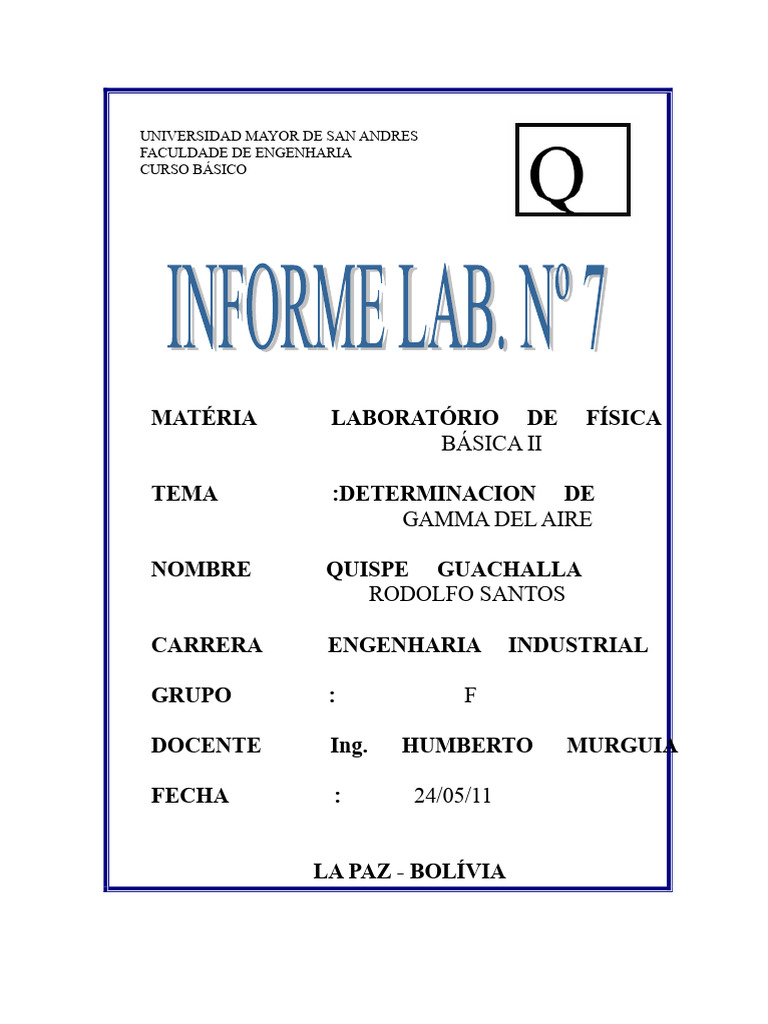 Determinação de Gamma do Ar em Laboratório | PDF | Pressão | Temperatura