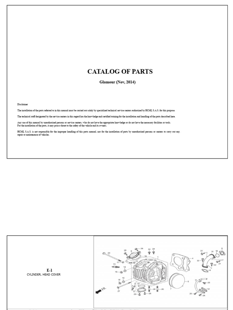Hero Glamour Parts Catalog - 2014 | PDF | Clutch | Piston