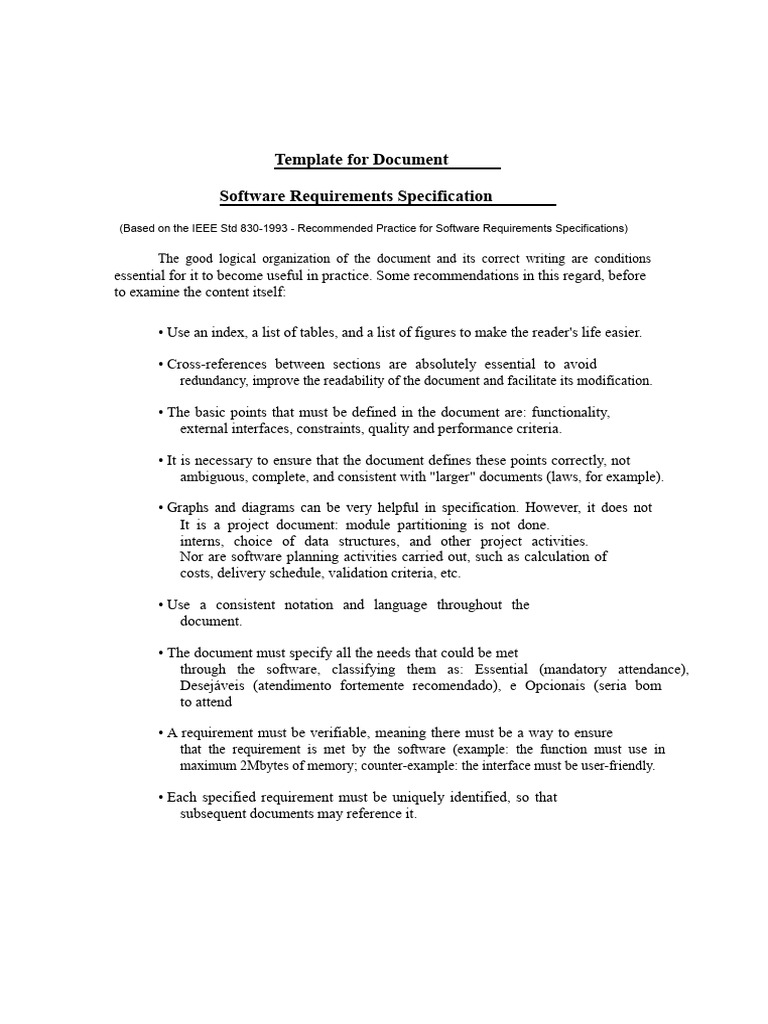 Software Requirements Specification Guide | PDF | Databases ...