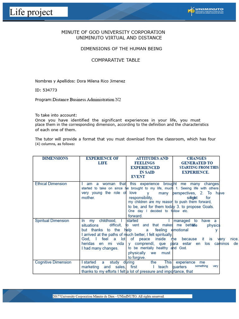 comparative chart dimensions of the human being.doc | PDF | Feeling ...