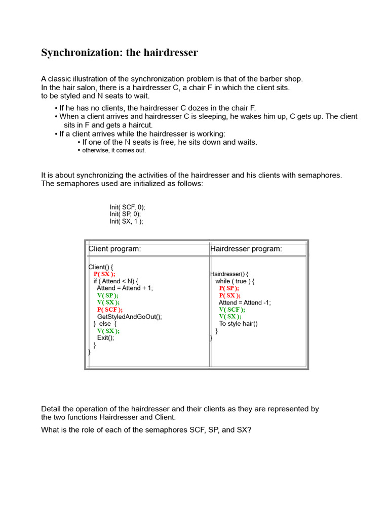 Semaphore-Hairdresser_Statement | PDF