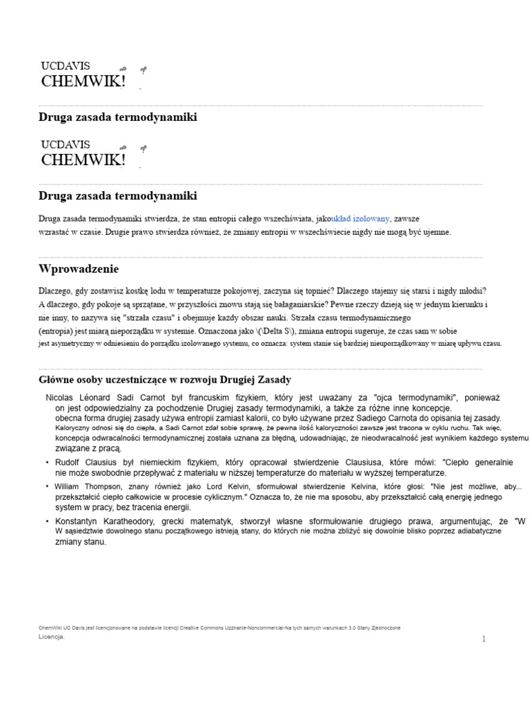 Druga Zasada Termodynamiki | PDF
