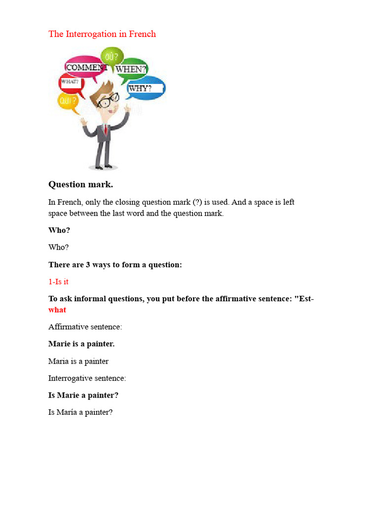 Forming Questions in French Grammar | PDF