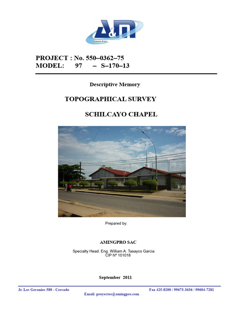 Descriptive Memory of Topographic Survey | PDF | Area | Surveying