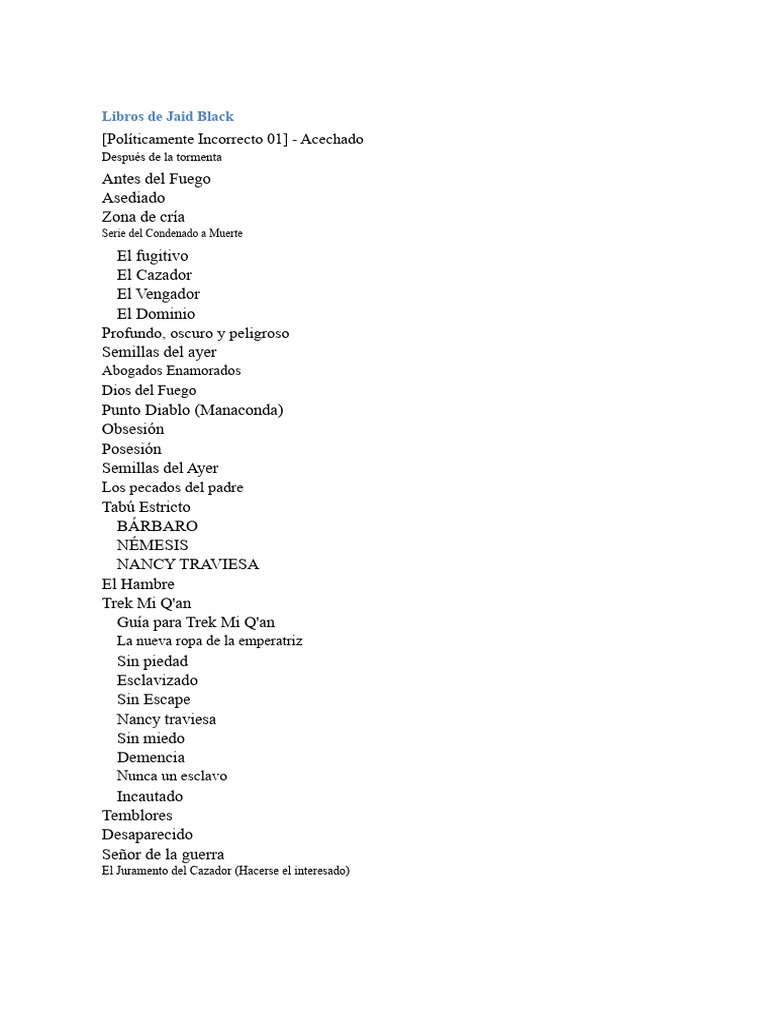 Libros de Jaid Black | PDF
