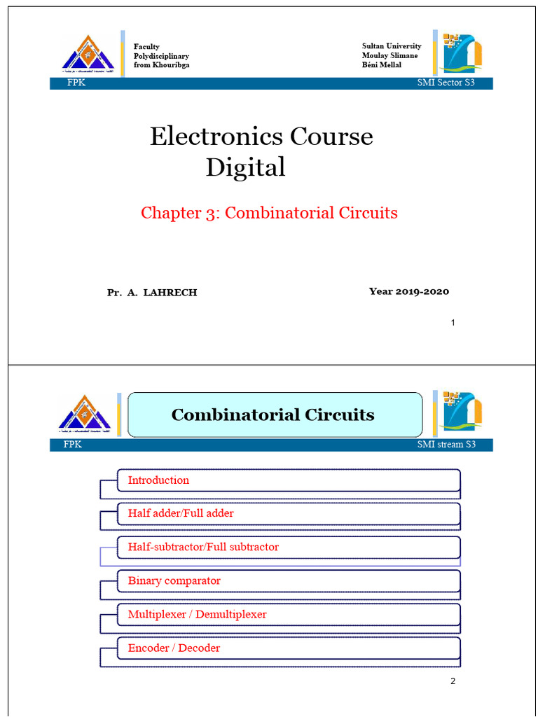 Digital Electronics - Course - Chapter (20_21) 4 | PDF | Digital ...