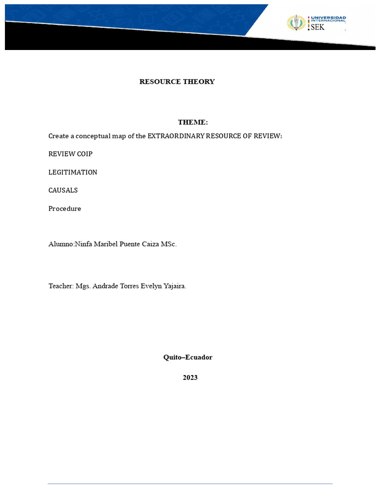 REVIEW RESOURCE COIP. Maribel Puente C. | PDF | Legal Procedure ...