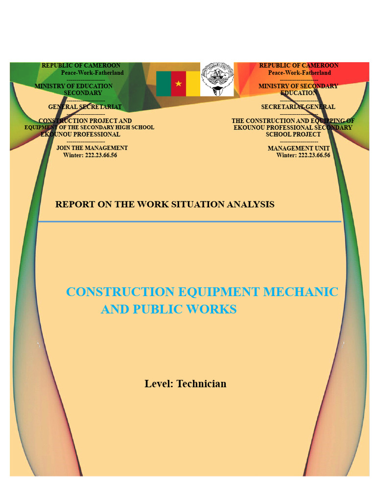 Work Situation Analysis: Construction Mechanics | PDF | Heavy Equipment ...