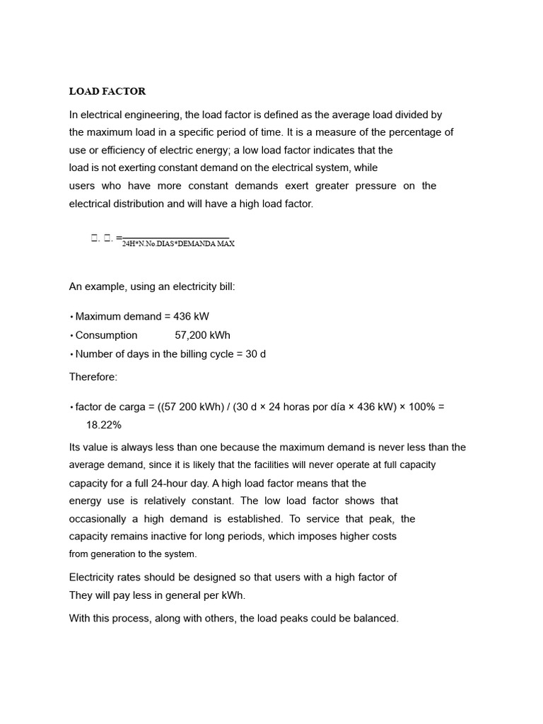 1.3 Load Factor Demand Diversity | PDF | Electric Current | Electricity