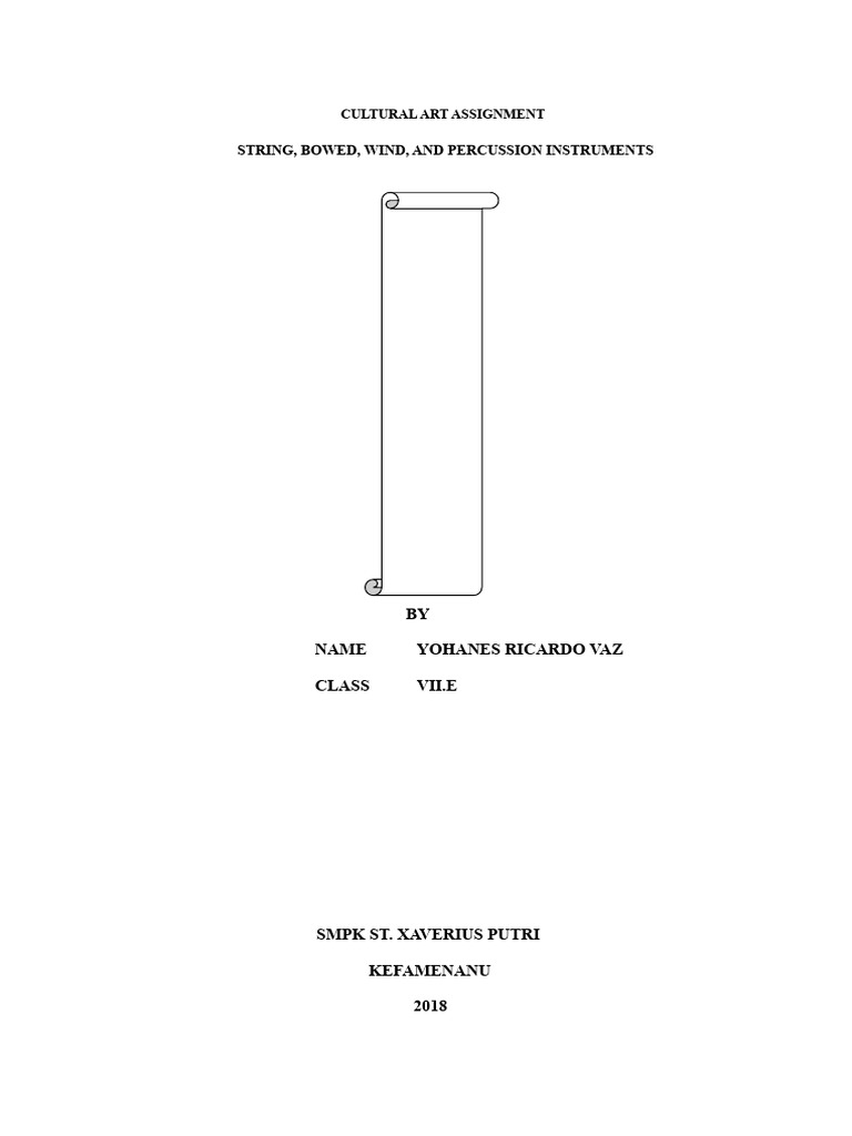STRING, BOWED, WIND, AND PERCUSSION MUSICAL INSTRUMENTS.docx | PDF ...