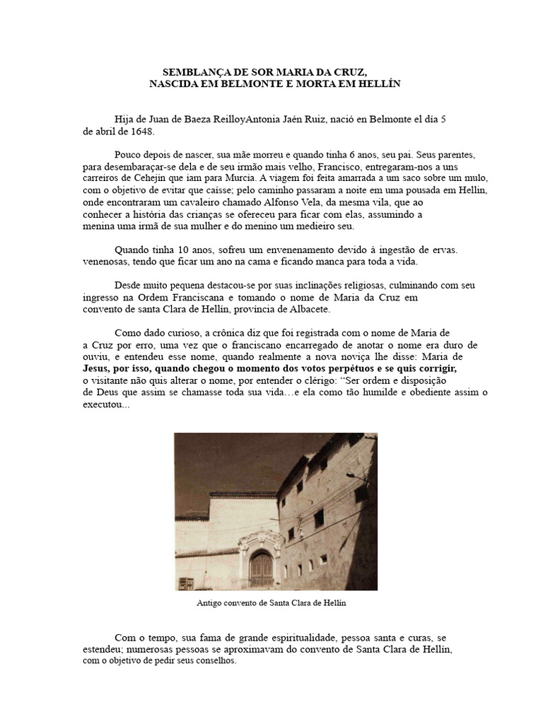 SOR-MARIA-DA-CRUZ | PDF | Maria, mãe de Jesus