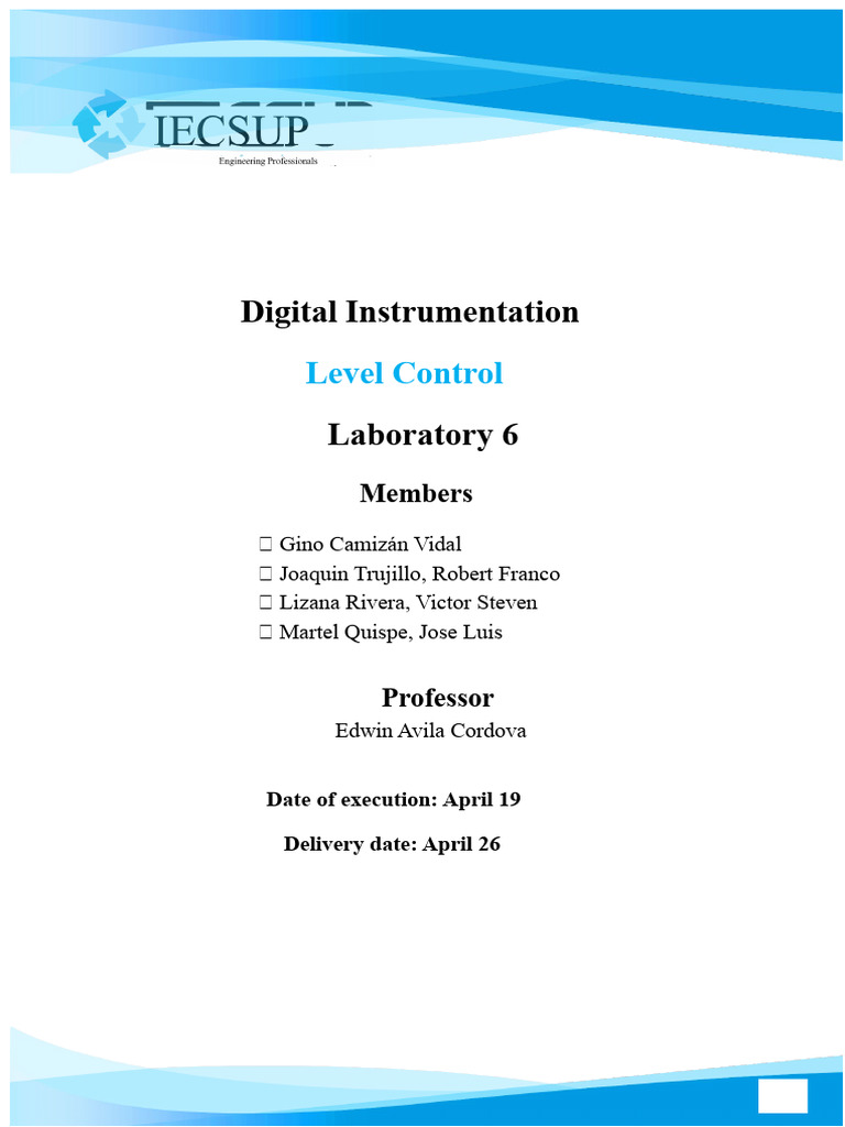 Laboratory 6 Automatic Control Strategies | PDF | Control Theory | Applied Mathematics