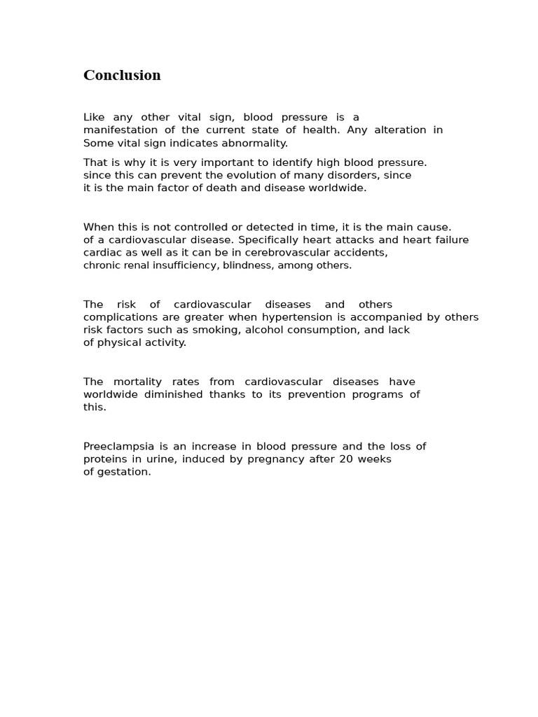 Conclusion | PDF | Hypertension | Blood Pressure