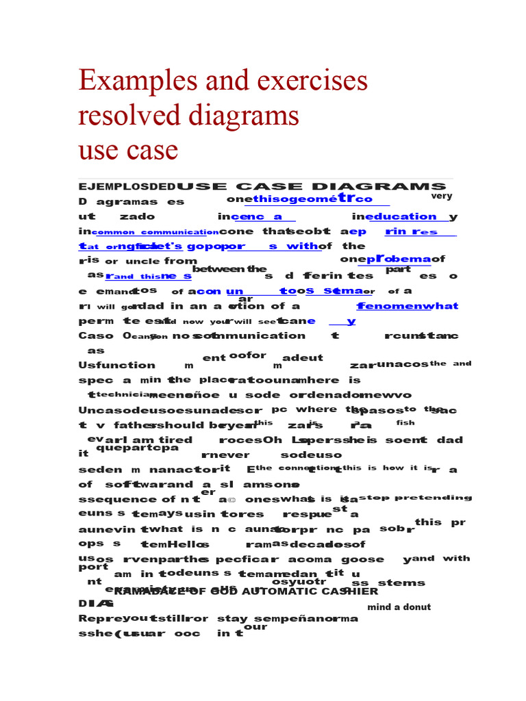 Examples and Solved Exercises of Use Case Diagrams | PDF | Customer ...