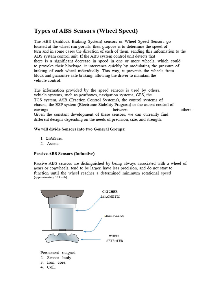 Types of ABS Sensors | PDF | Anti Lock Braking System | Inductor