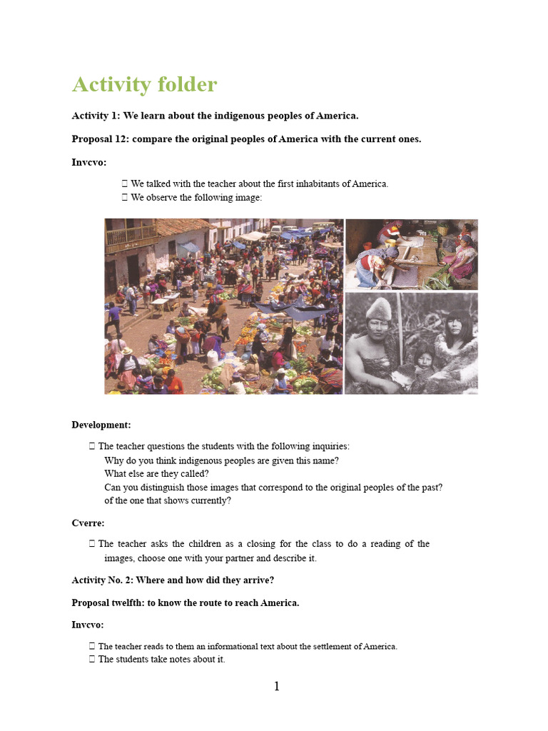 Indigenous Peoples of America Activities | PDF | Indigenous Peoples Of ...