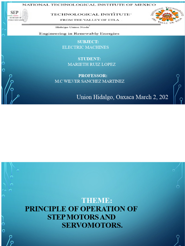 Presentation of Stepper Motors and Servomotors | PDF | Electric Motor ...