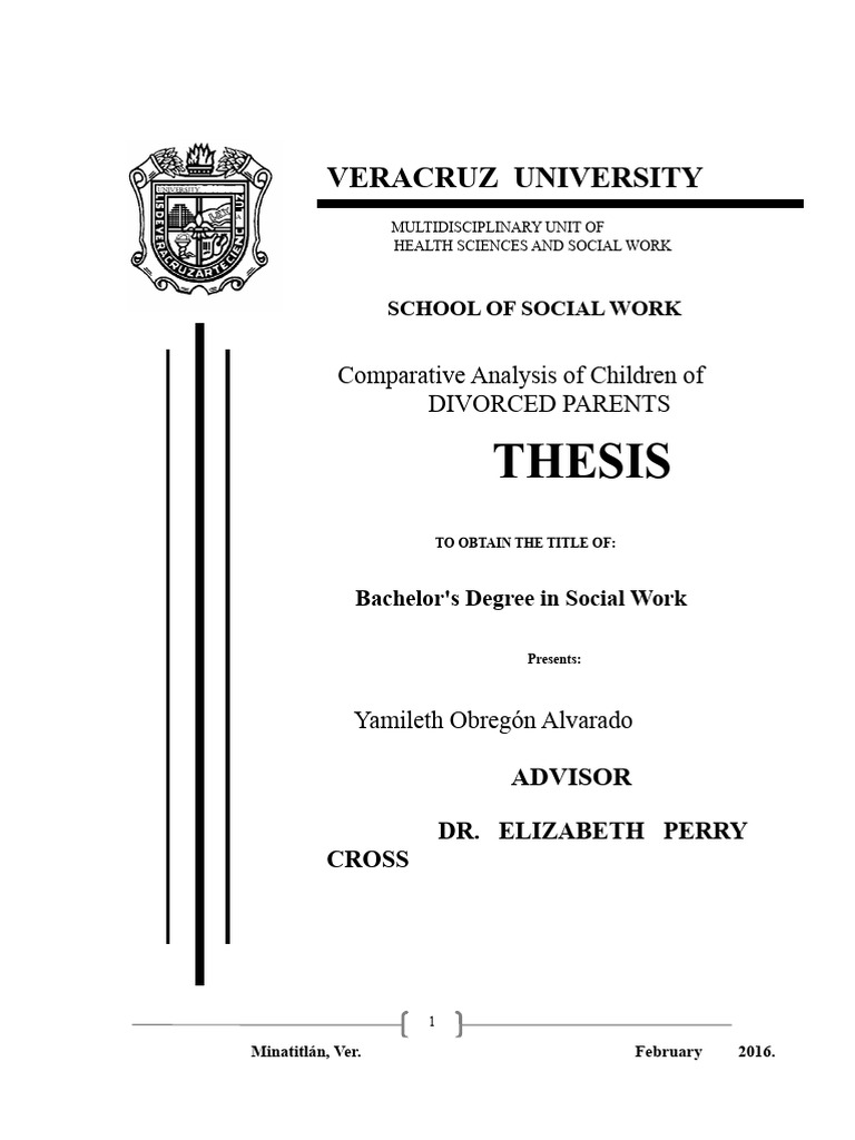 COMPARATIVE ANALYSIS BETWEEN CHILDREN OF DIVORCED PARENTS - YAMI THESIS ...