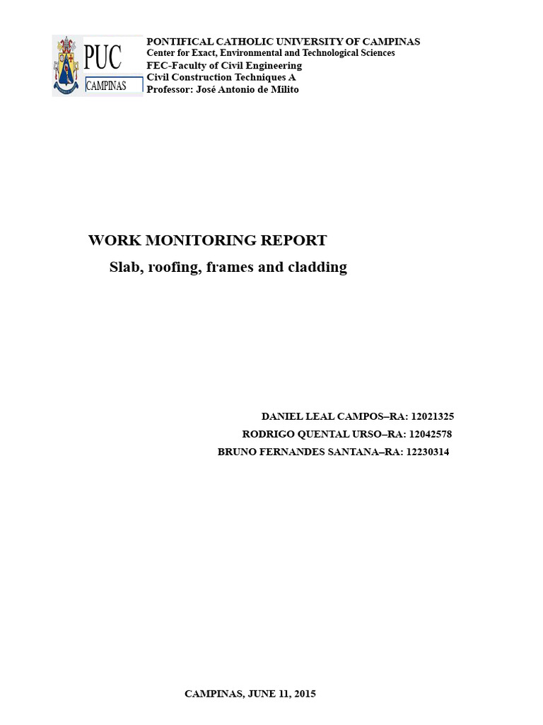 Civil Construction Techniques Report | PDF | Concrete | Tile