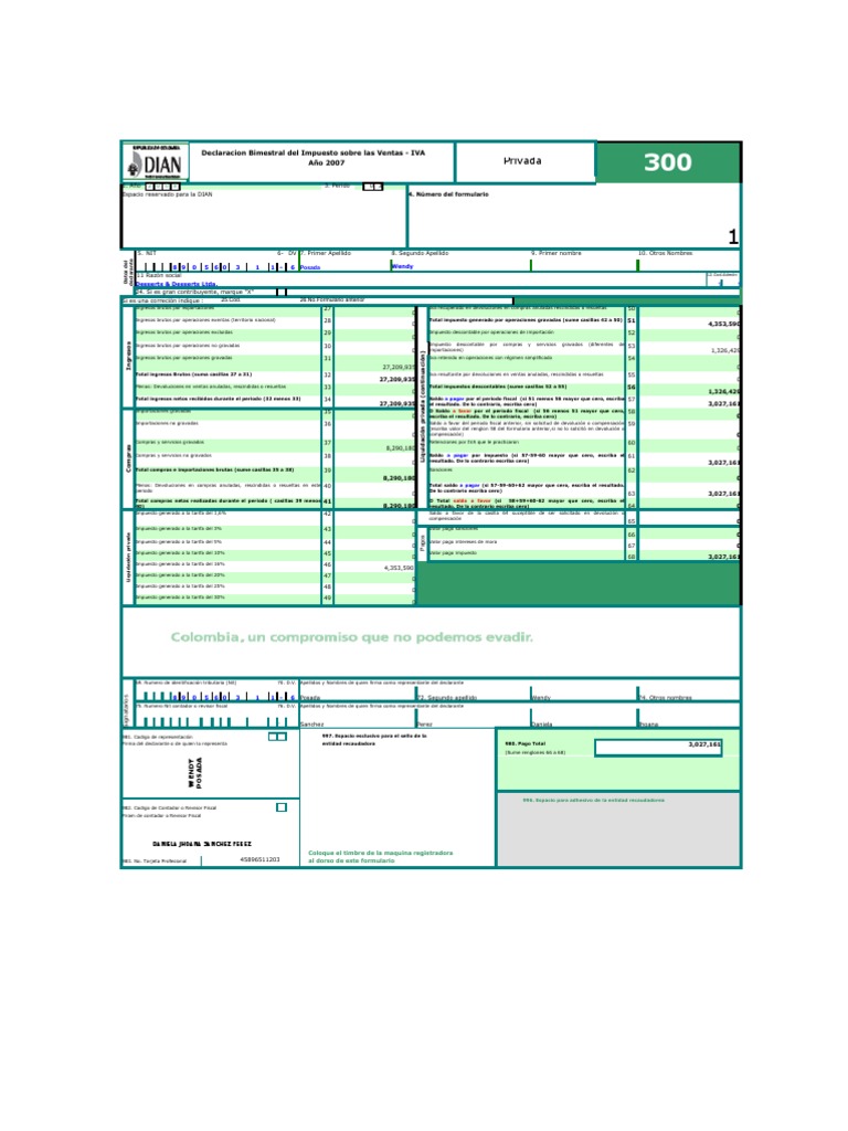 18.formulario 300 IVA | PDF | Impuestos | Finanzas del gobierno