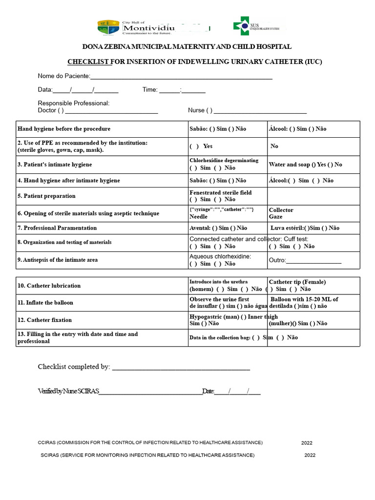 Ready Check List - 07 11 22 Svd Montividiu Bladder Catheter Delay | PDF ...