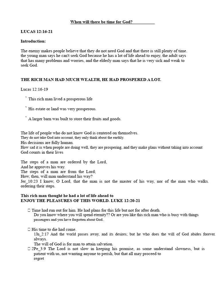 WHEN WILL THERE BE TIME FOR GOD | PDF | God In Christianity | Sacrifice