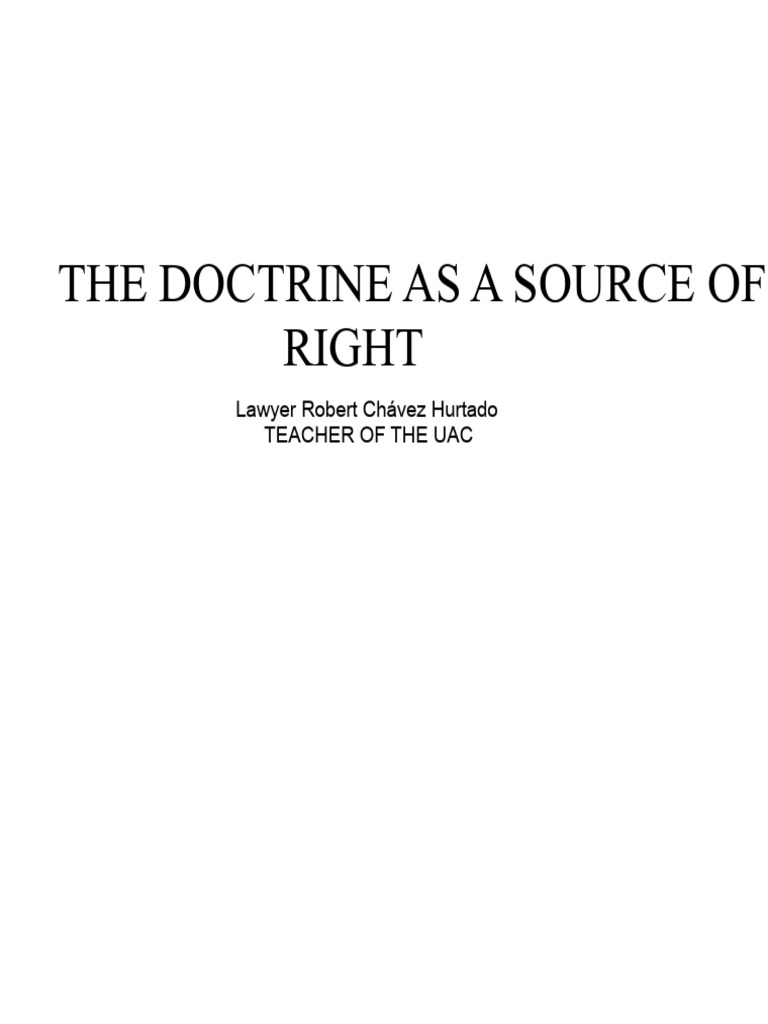 Doctrine as a Legal Source Explained | PDF