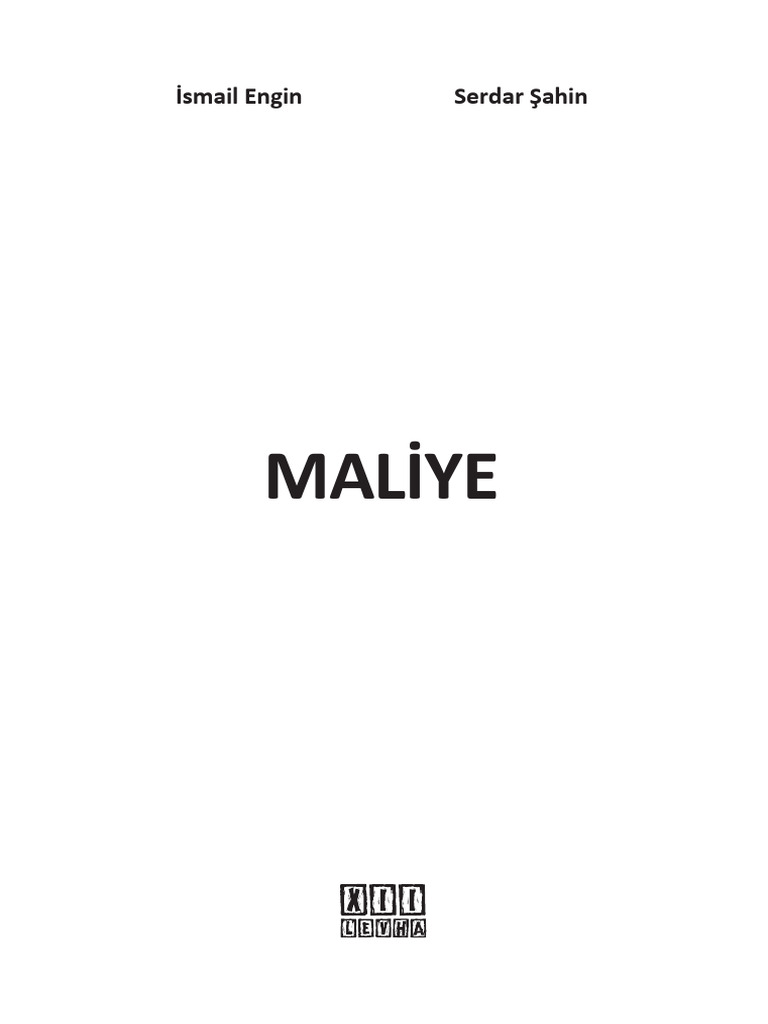 Maliye: İsmail Engin Serdar Şahin | PDF