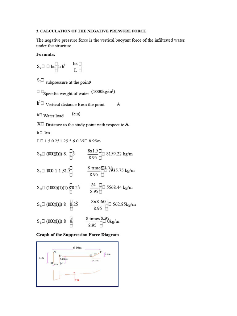 Negative Pressure Force Calculation Guide | PDF
