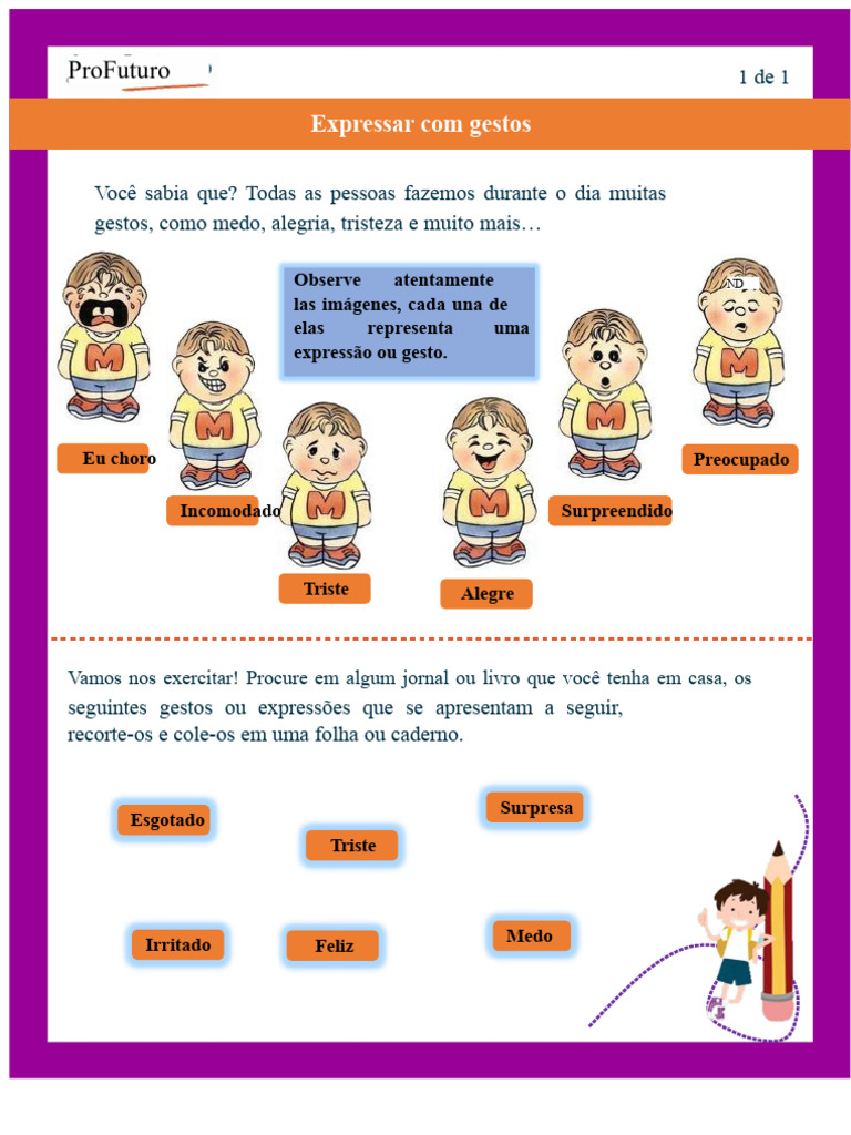 Expressar com gestos, Comunicação e Linguagem | PDF