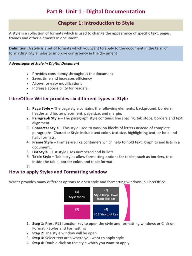 Understanding Styles in LibreOffice Writer | PDF | Software