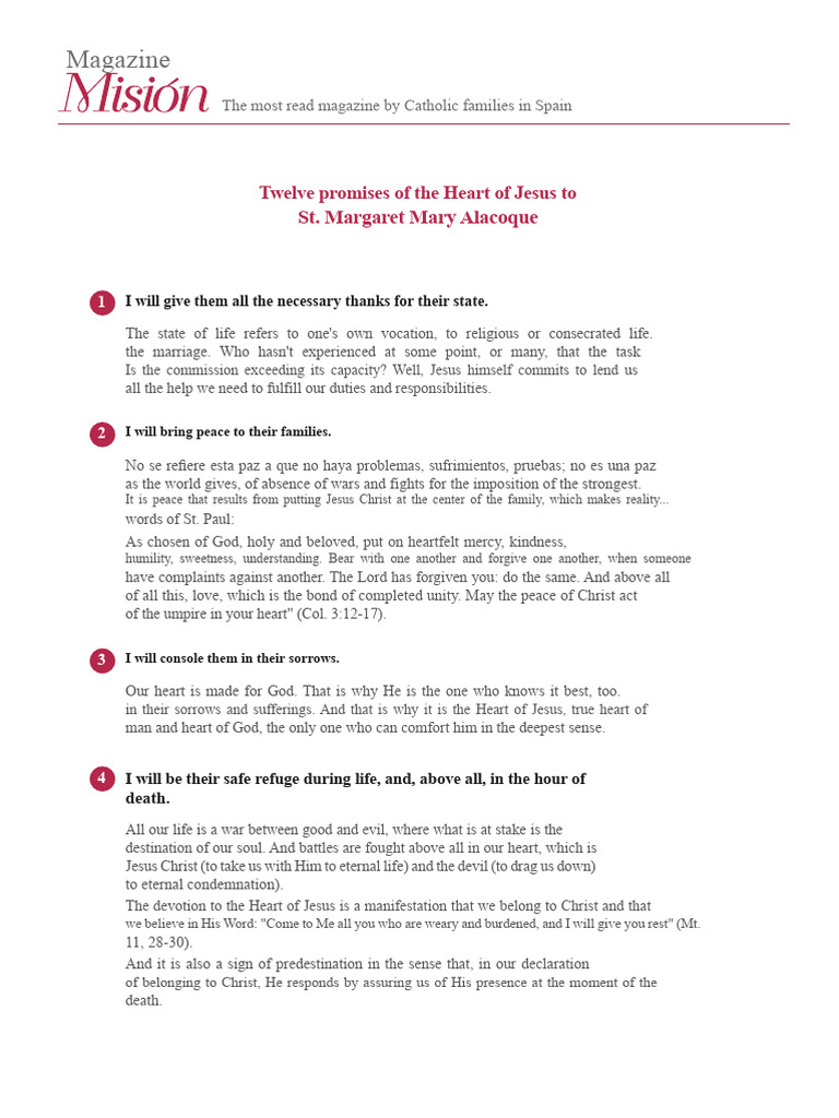Promises of the Sacred Heart of Jesus | PDF | Abrahamic Religions ...