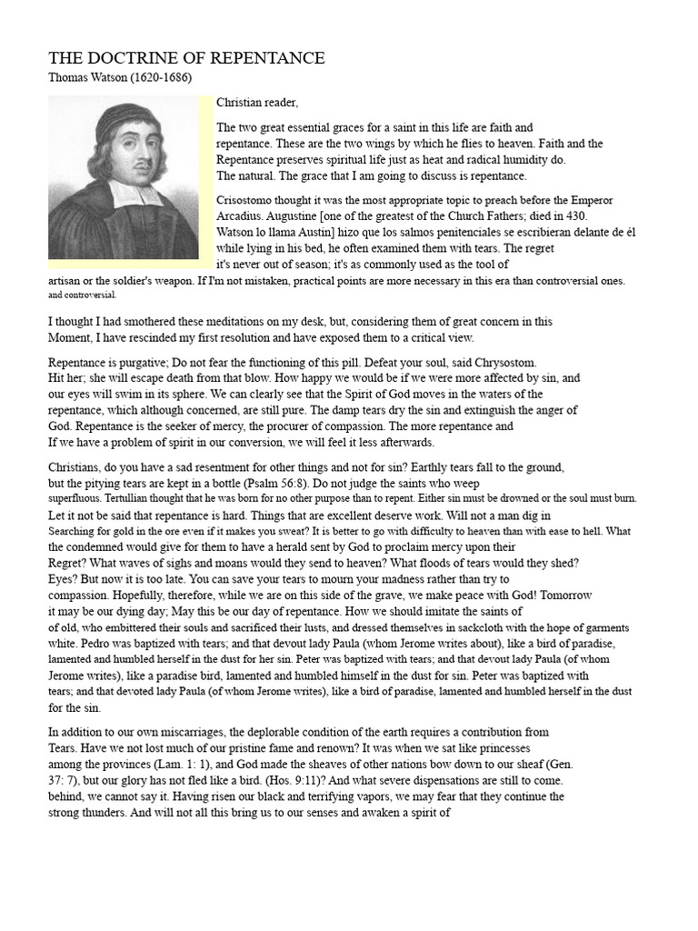 The doctrine of repentance.docx | PDF | Penance | Confession (Religion)