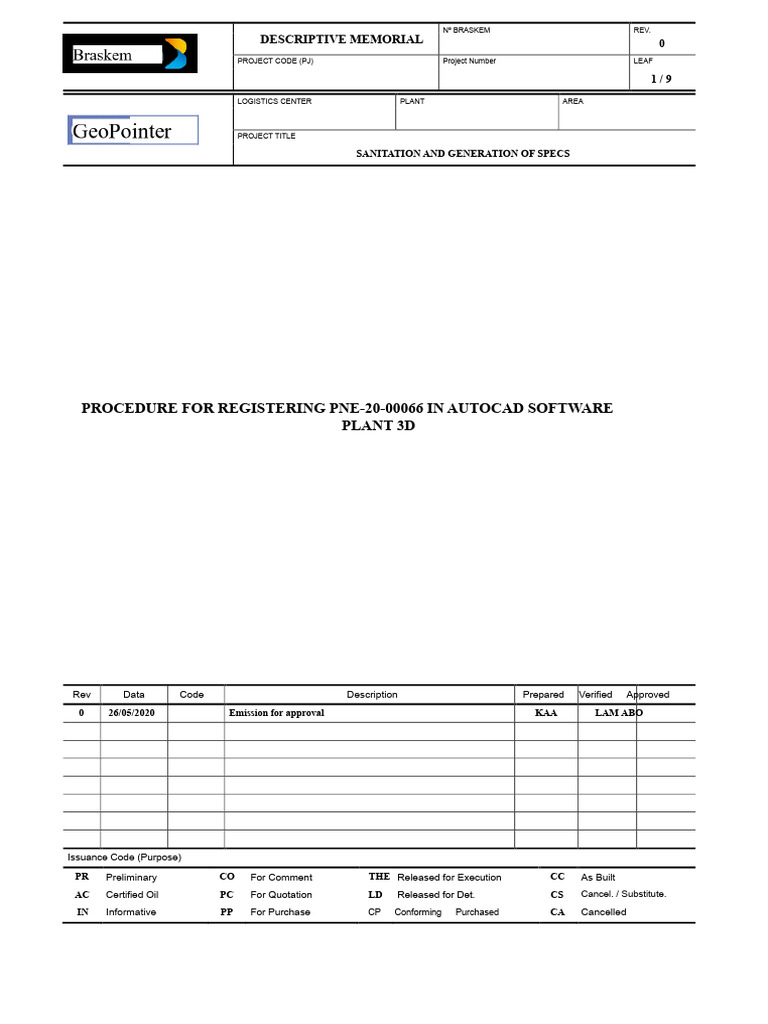 08BSK-PR-004 - Loading Specifications in AutoCAD Plant 3D | PDF ...