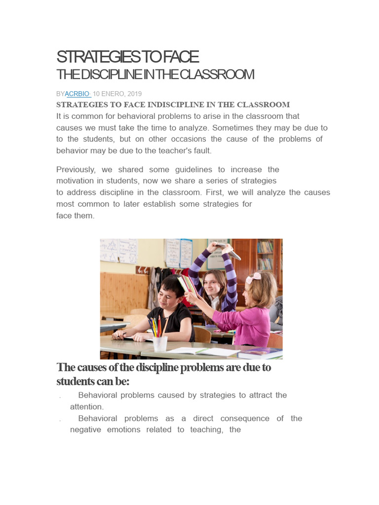 Classroom Discipline Strategies | PDF