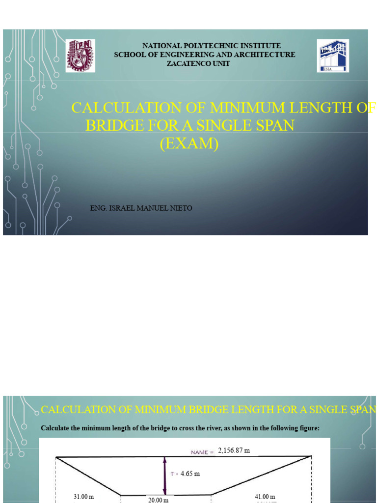 Type A Exam Minimum Length Calculation of Bridge For A Single Span | PDF
