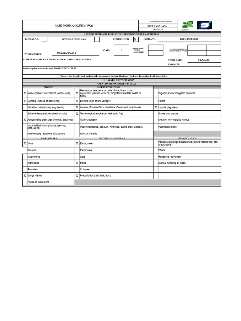 ATS Format Hydrostatic Test | PDF | Hazards