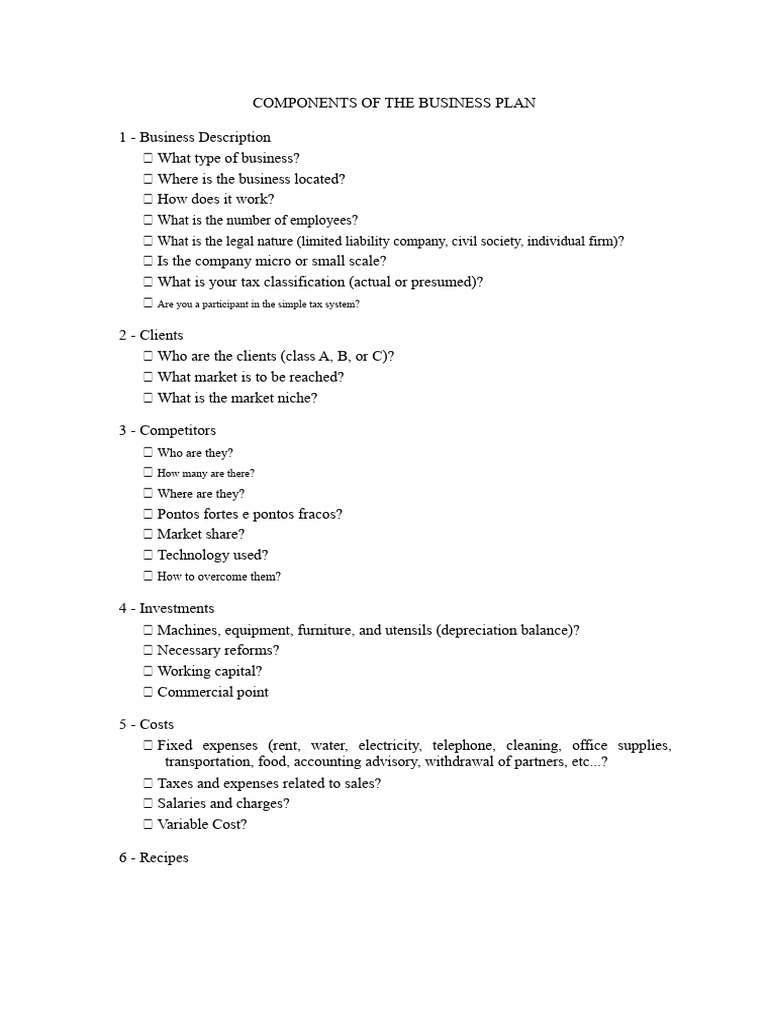 Essential Business Plan Components | PDF