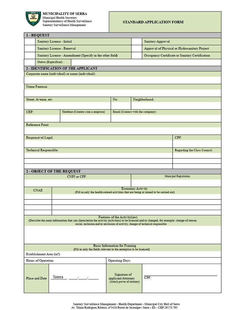 Forms City Hall Serra ES | PDF | Sanitation | Hygiene