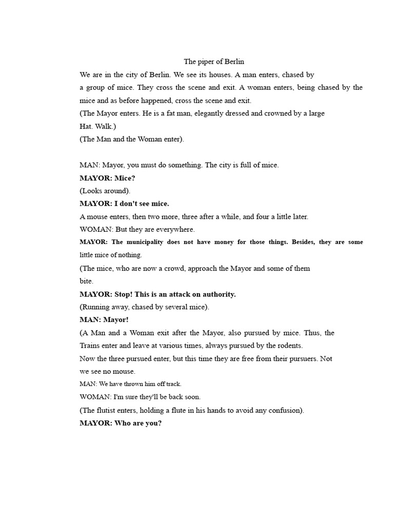Theatrical Script The Piper | PDF